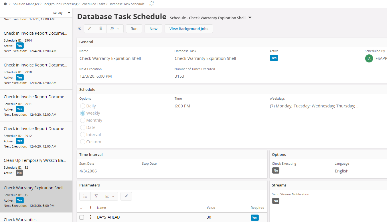 Scheduled Database Tasks - Technical Documentation For IFS Cloud Scheduled Database Tasks - Technical Documentation For IFS Cloud
