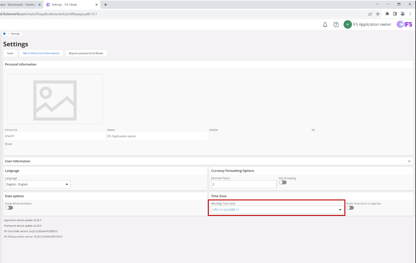 Setting Up Time Zones In Allowable Configuration Technical Documentation For Ifs Cloud
