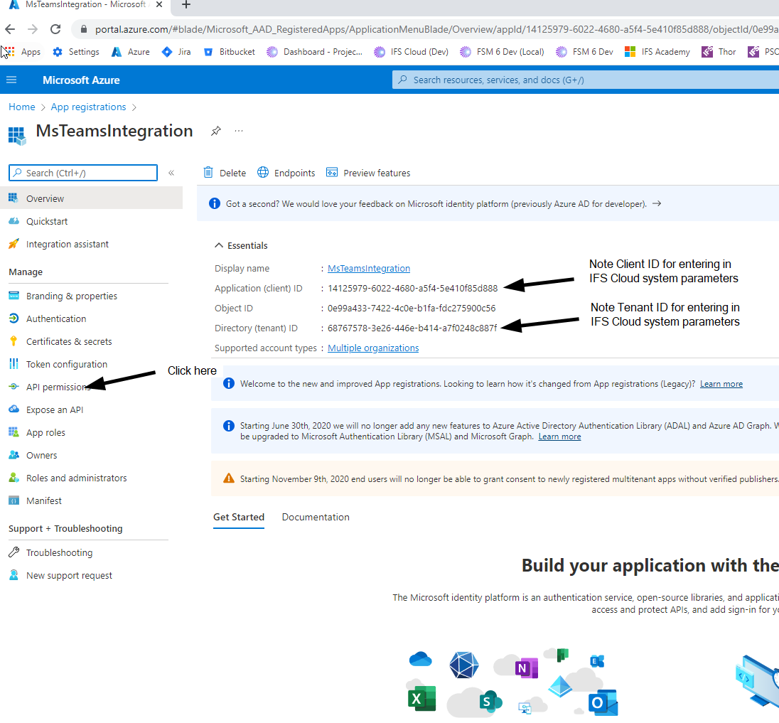 Add Azure App Registration - Technical Documentation For IFS Cloud
