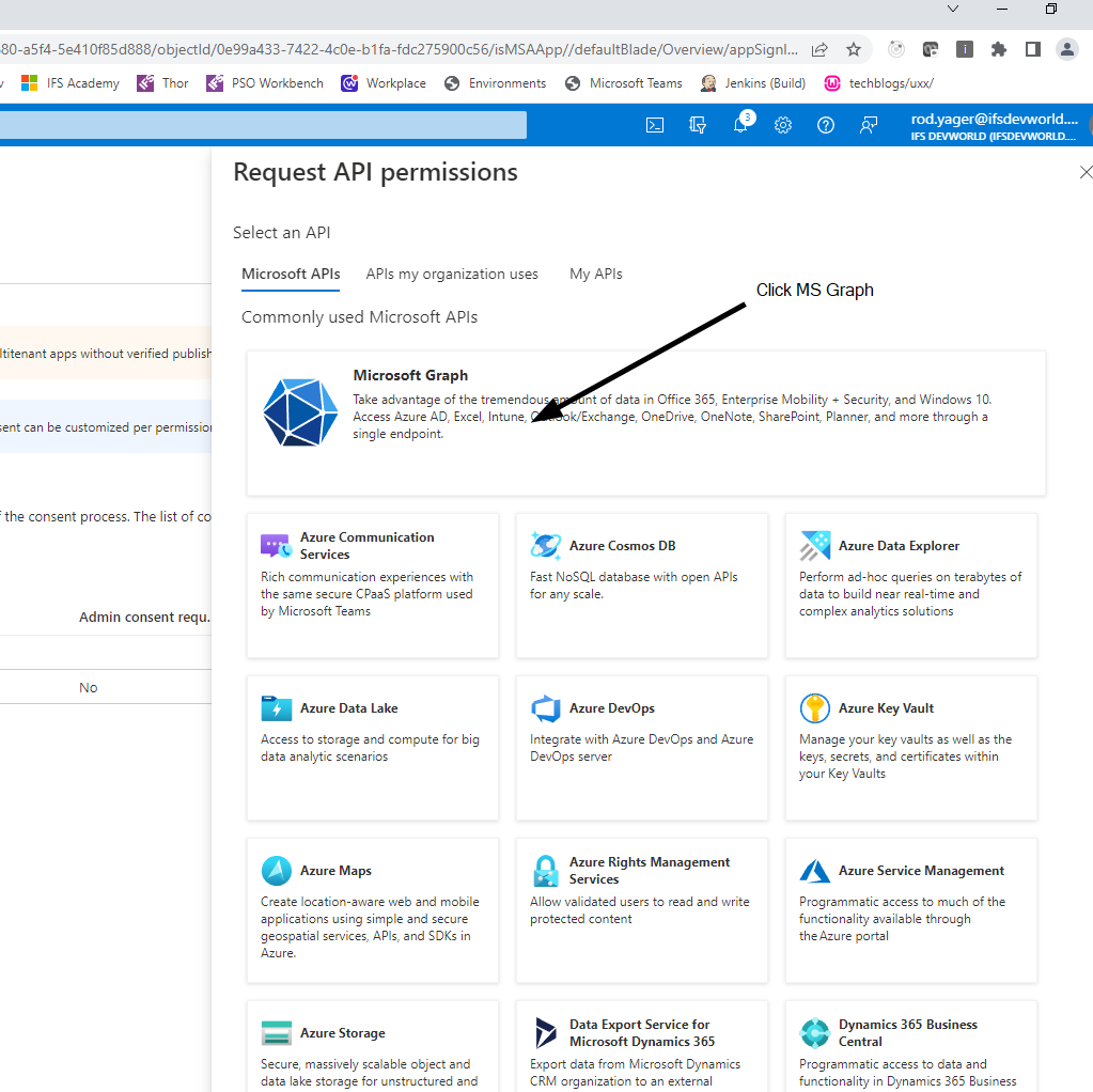 Add Azure App Registration - Technical Documentation For IFS Cloud