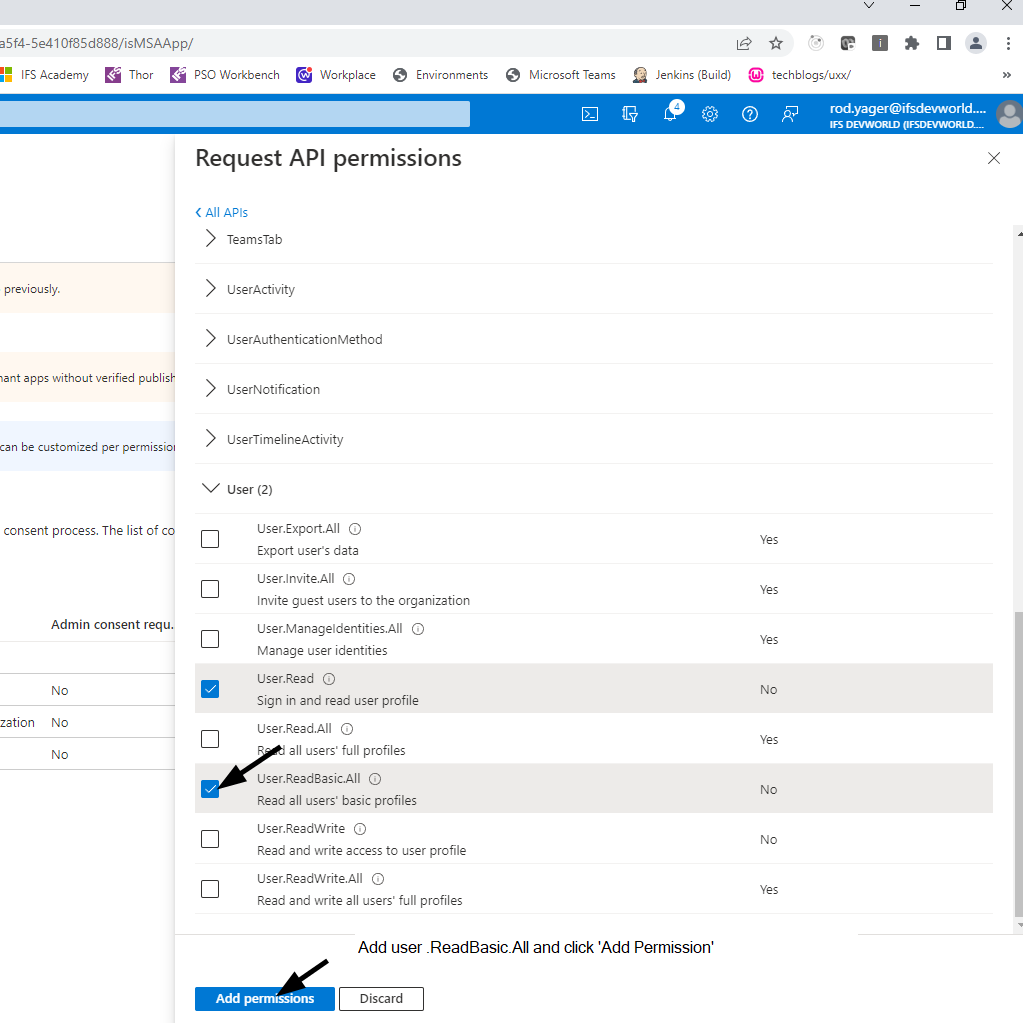 Add Azure App Registration Technical Documentation For Ifs Cloud