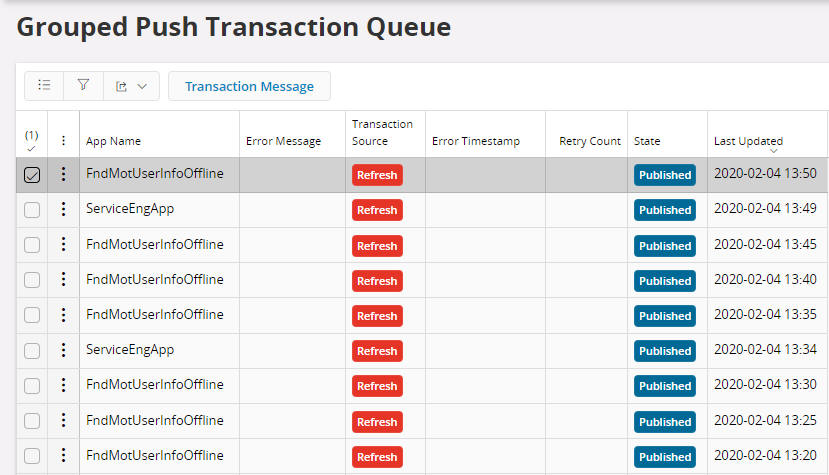 Grouped Push Transaction Queue - Technical Documentation For IFS Cloud
