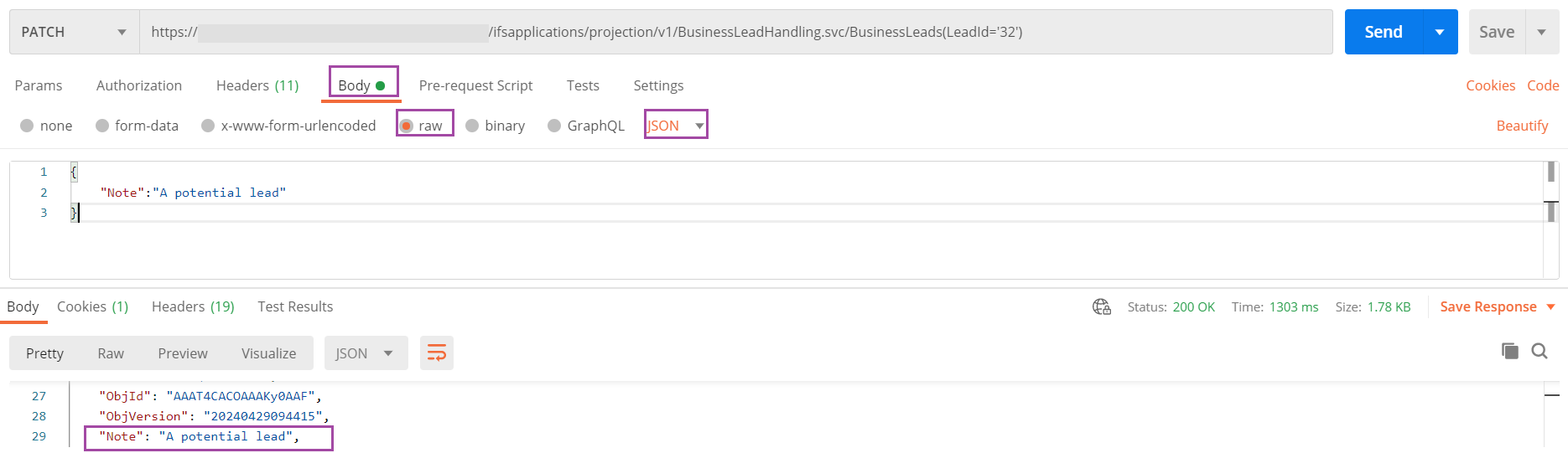Update a Record - Technical Documentation For IFS Cloud