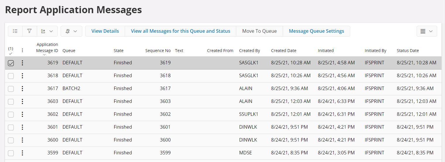 Report Application Messages - Technical Documentation For IFS Cloud