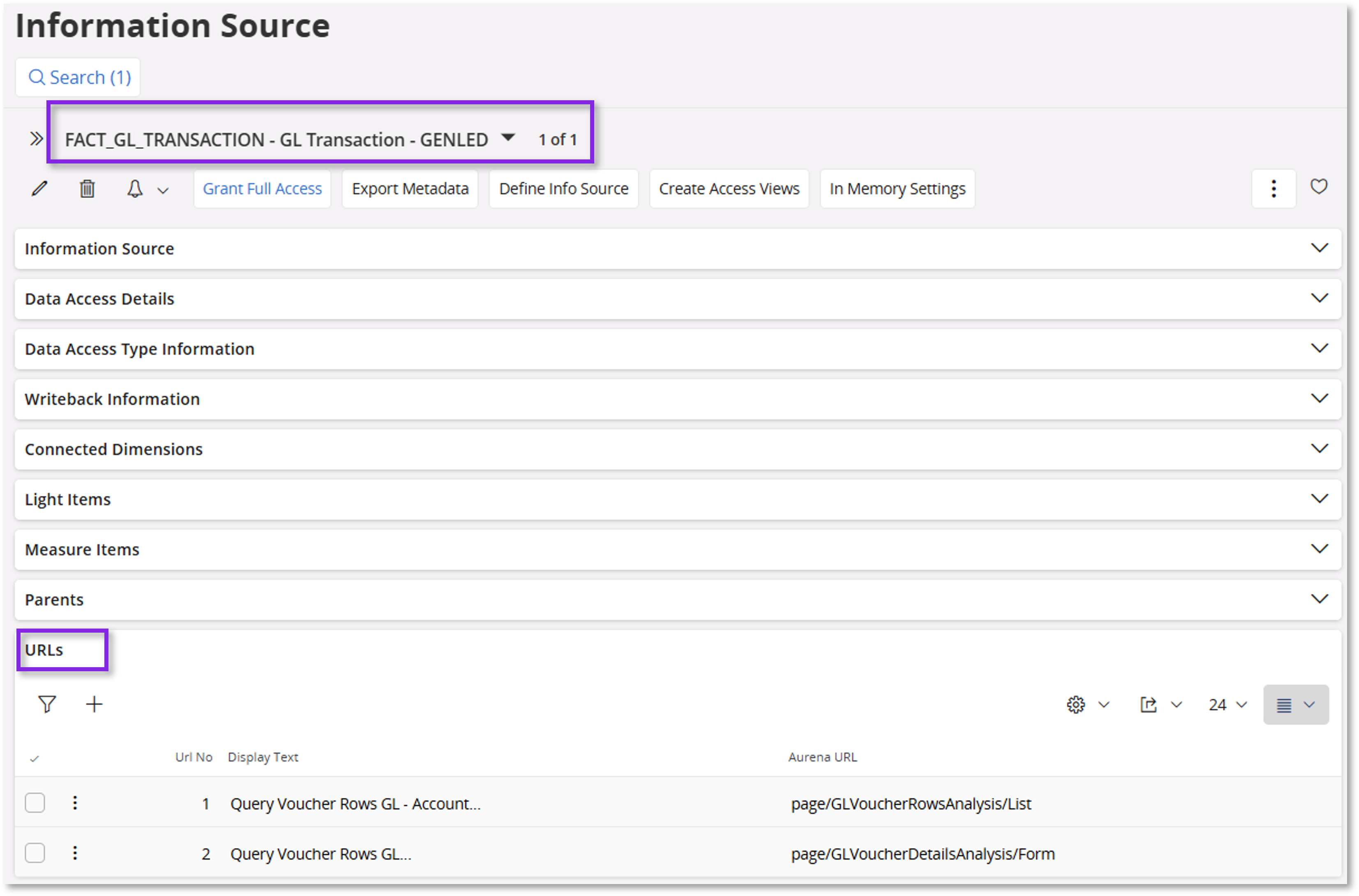 Configure Information Sources - Facts - Technical Documentation For IFS ...