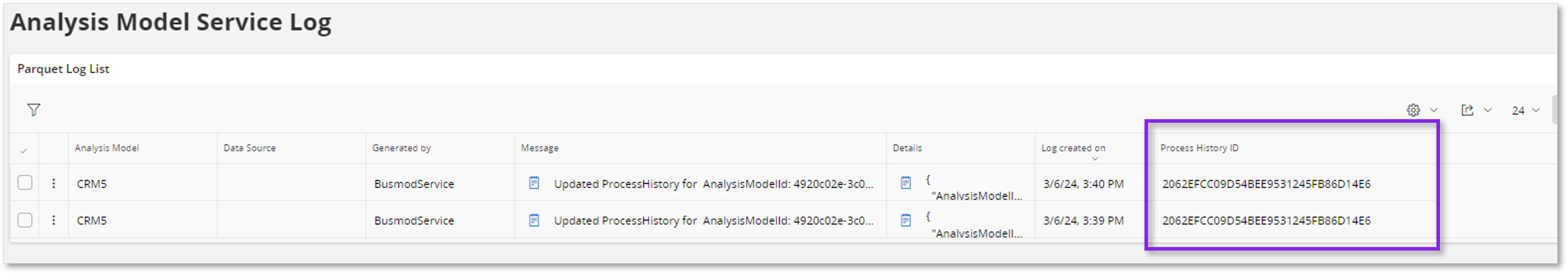 Analysis Model Service Logs - Technical Documentation For IFS Cloud