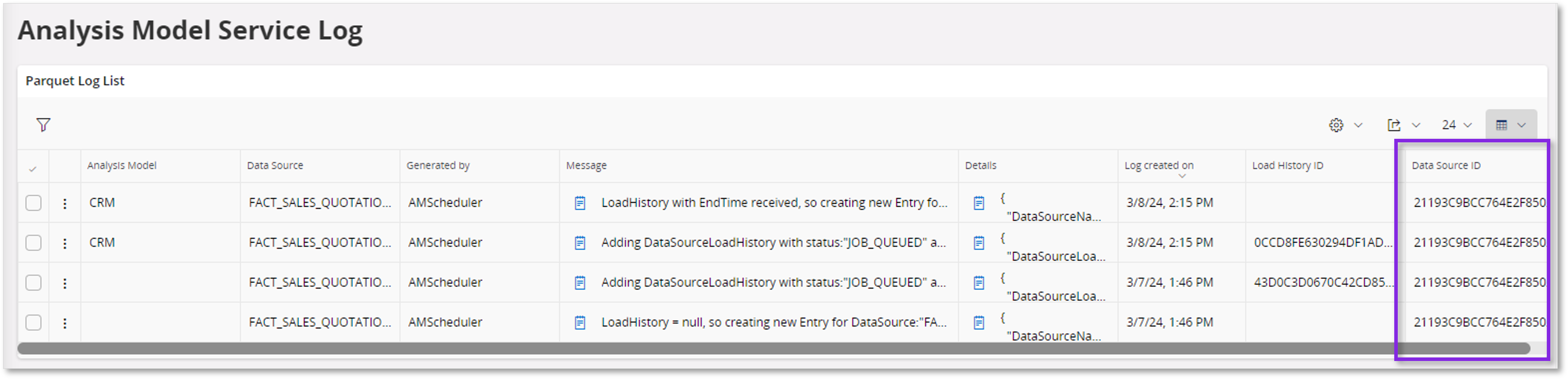 Analysis Model Service Logs - Technical Documentation For IFS Cloud
