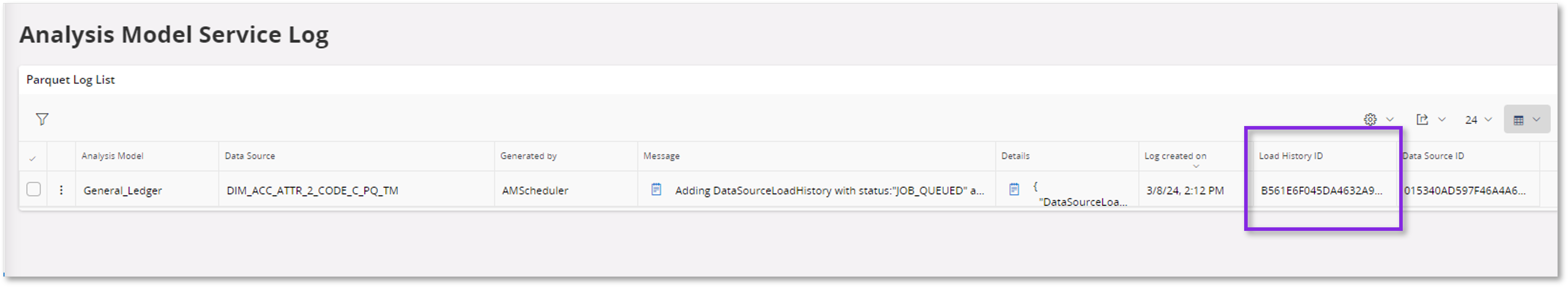 Analysis Model Service Logs - Technical Documentation For IFS Cloud