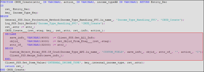 Custom Attribute Records Create/Modify Initiation - Technical Documentation For IFS Cloud