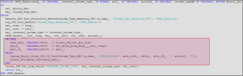 Custom Attribute Records Create/Modify Initiation - Technical Documentation For IFS Cloud