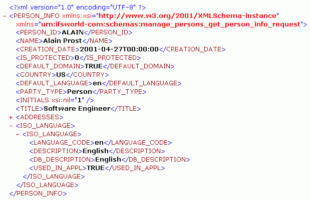 Service Layer XML Serialization Format - Technical Documentation For IFS Cloud