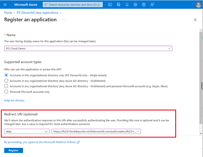 Configuring Windows Azure (Microsoft Entra ID) - Technical Documentation For IFS Cloud