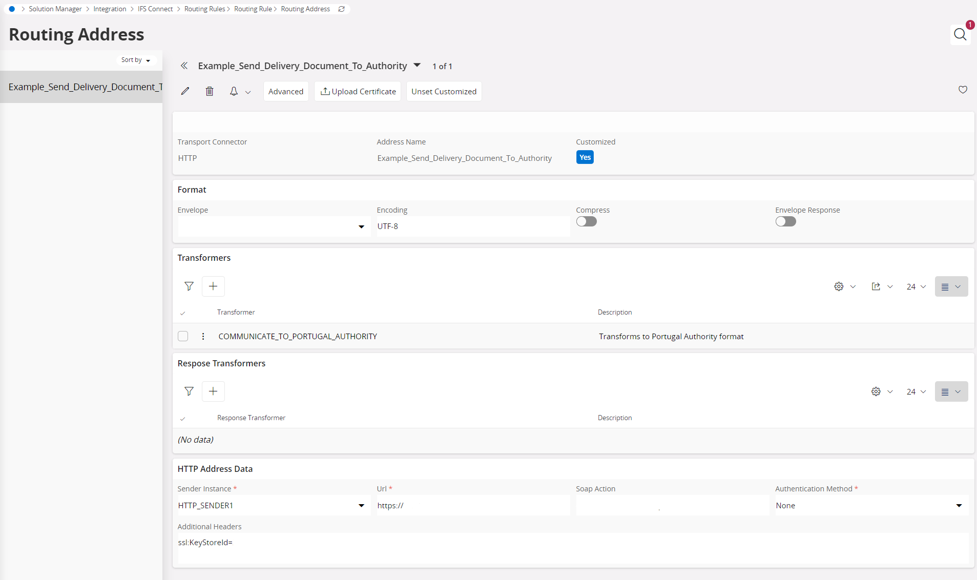 IFS Connect for Sending IFS Delivery e-Reporting - Technical Documentation For IFS Cloud