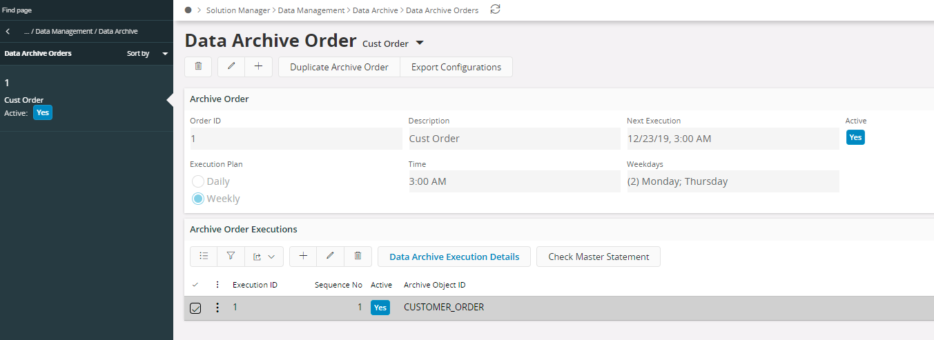 Data Archive Orders - Technical Documentation For IFS Cloud