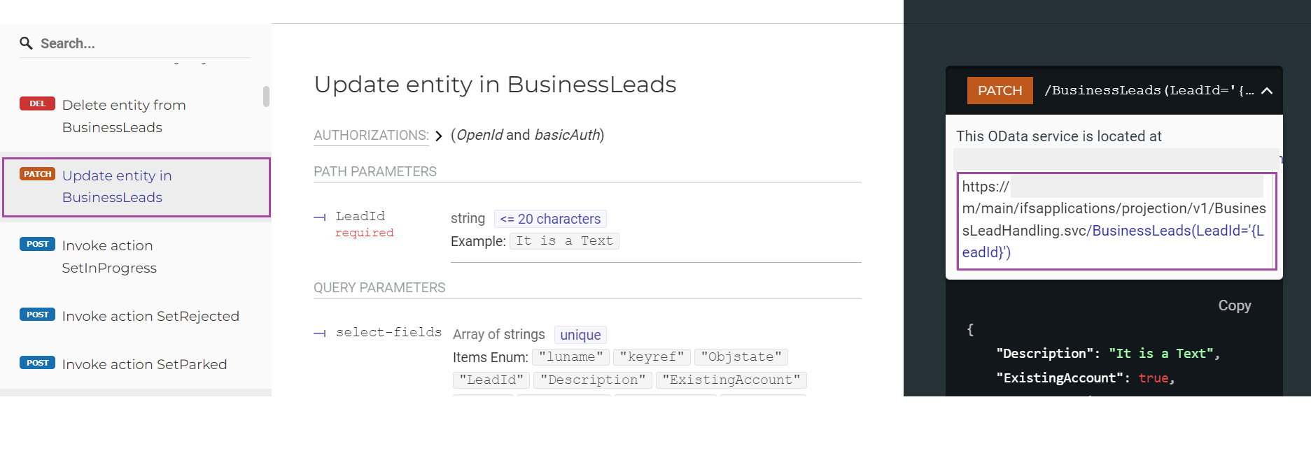 Update a Record - Technical Documentation For IFS Cloud
