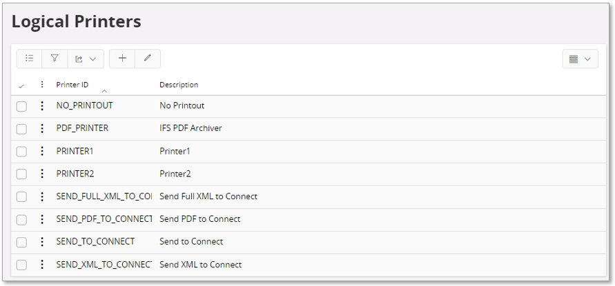 Logical Printers - Technical Documentation For IFS Cloud