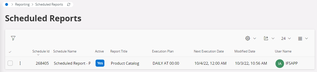 Scheduled Quick Reports - Technical Documentation For IFS Cloud