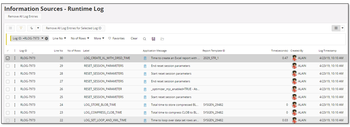 Runtime Log - Technical Documentation For IFS Cloud