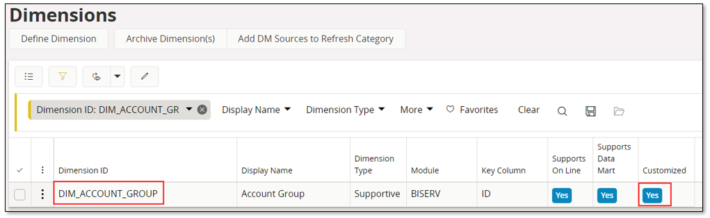 Examples - Custom Dimension LoV - Technical Documentation For IFS Cloud