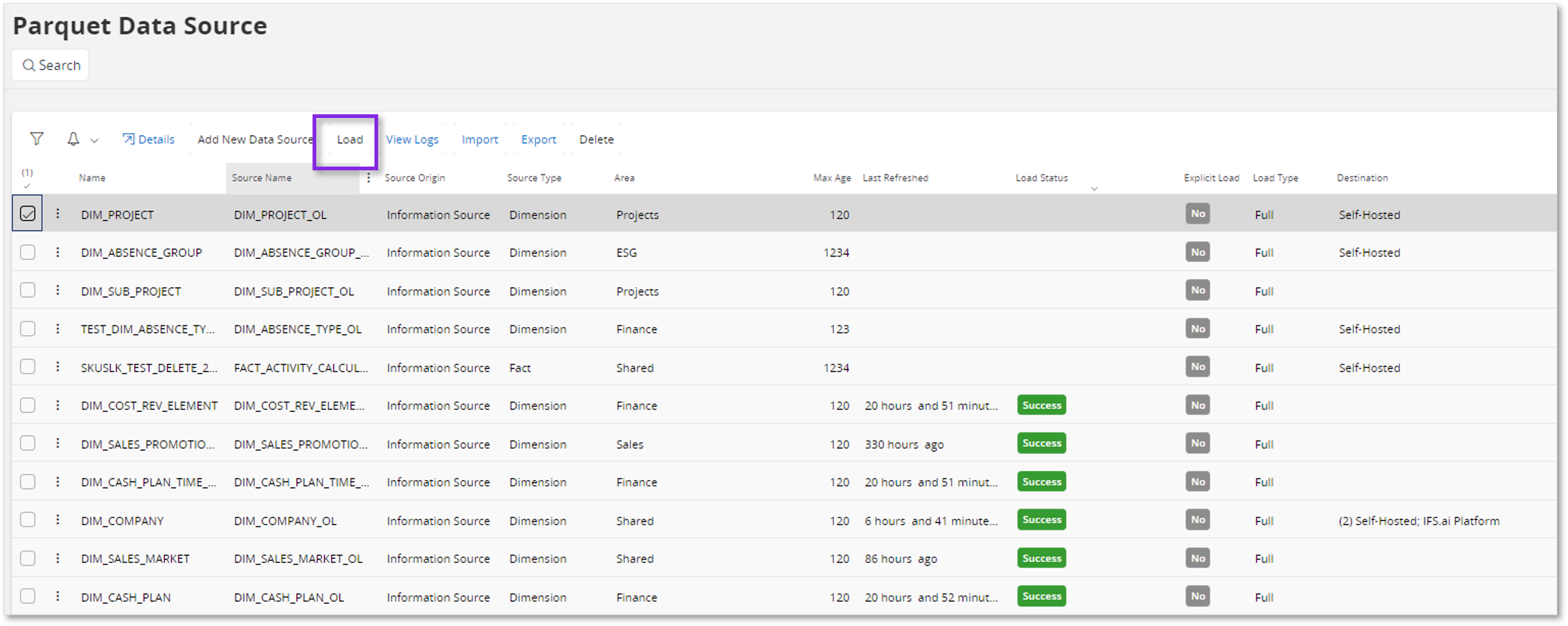 Load Parquet Data Source - Technical Documentation For IFS Cloud