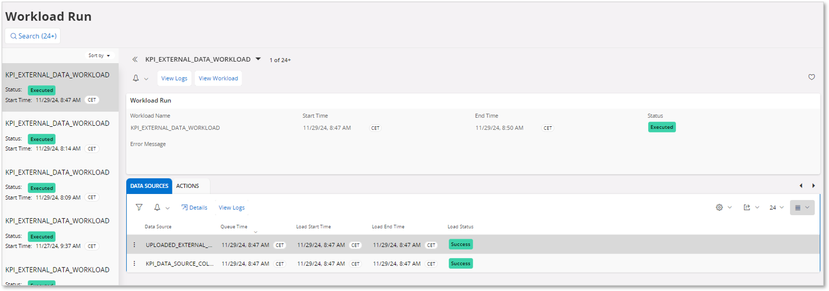 Workload Run - Technical Documentation For IFS Cloud