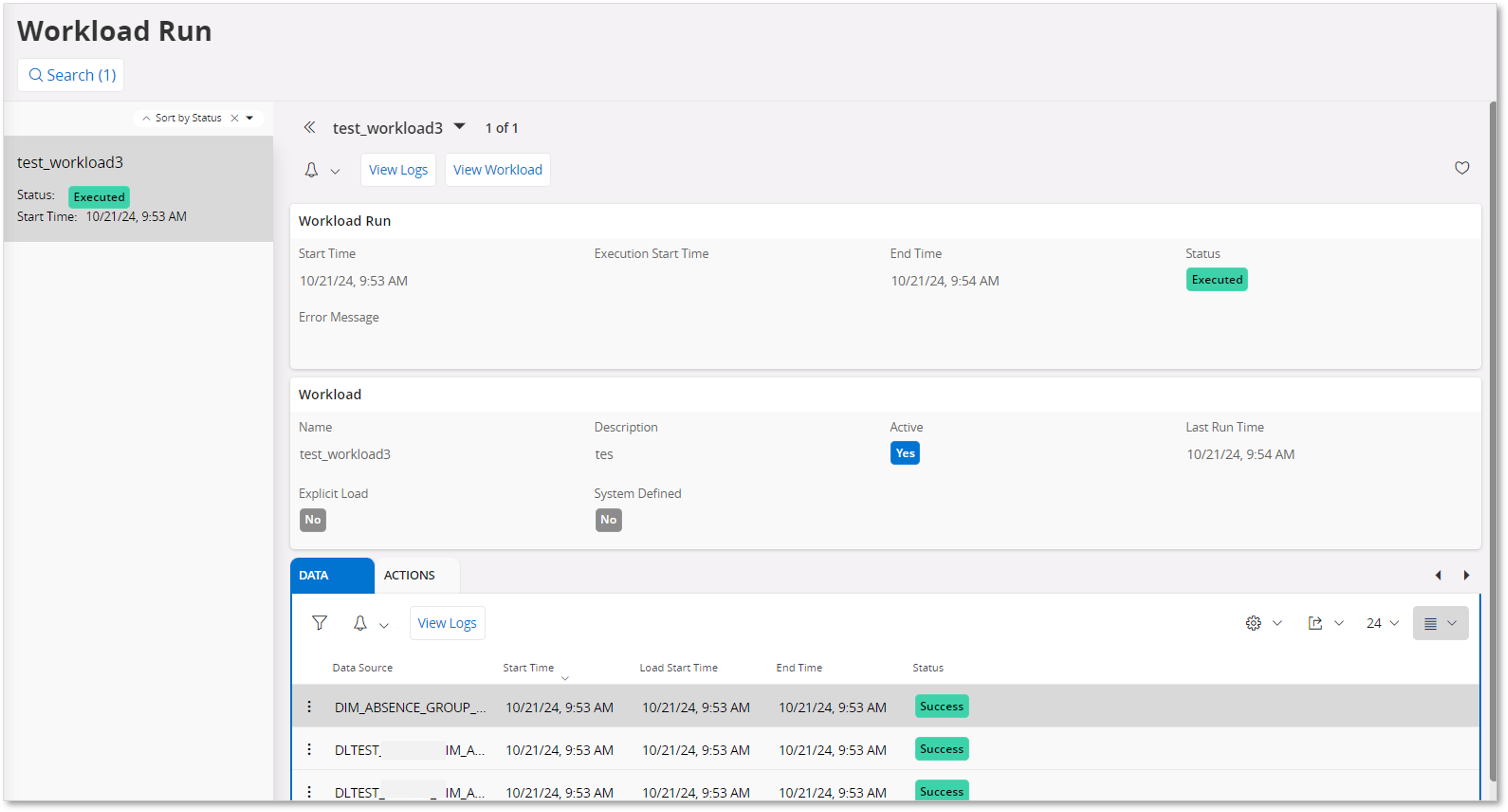 Workload Run - Technical Documentation For IFS Cloud