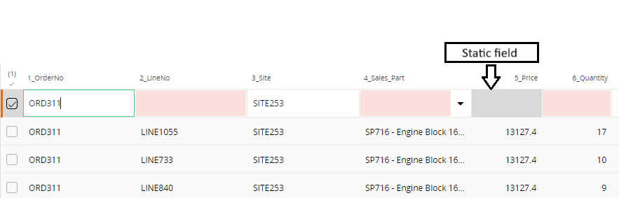 Static Field - Technical Documentation For IFS Cloud