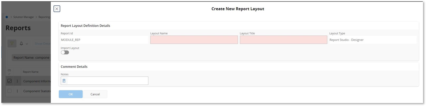 Create Layouts - Technical Documentation For IFS Cloud
