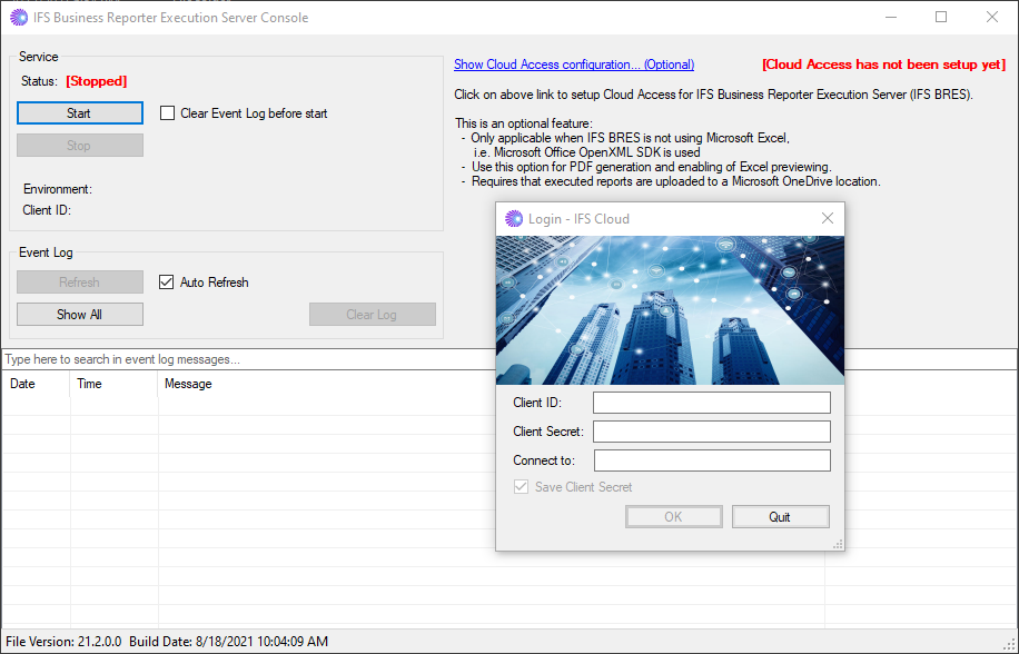 COM Class Factory Error - Technical Documentation For IFS Cloud