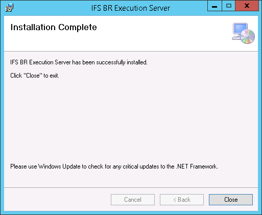 Installation of BR Execution Server - Technical Documentation For IFS Cloud