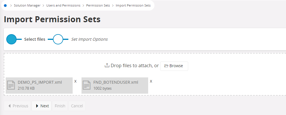Importing Permission Sets using the Solution Manager - Technical Documentation For IFS Cloud
