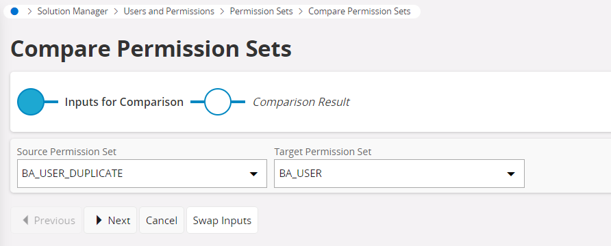 Compare Permission Sets and Handle Differences - Technical Documentation For IFS Cloud