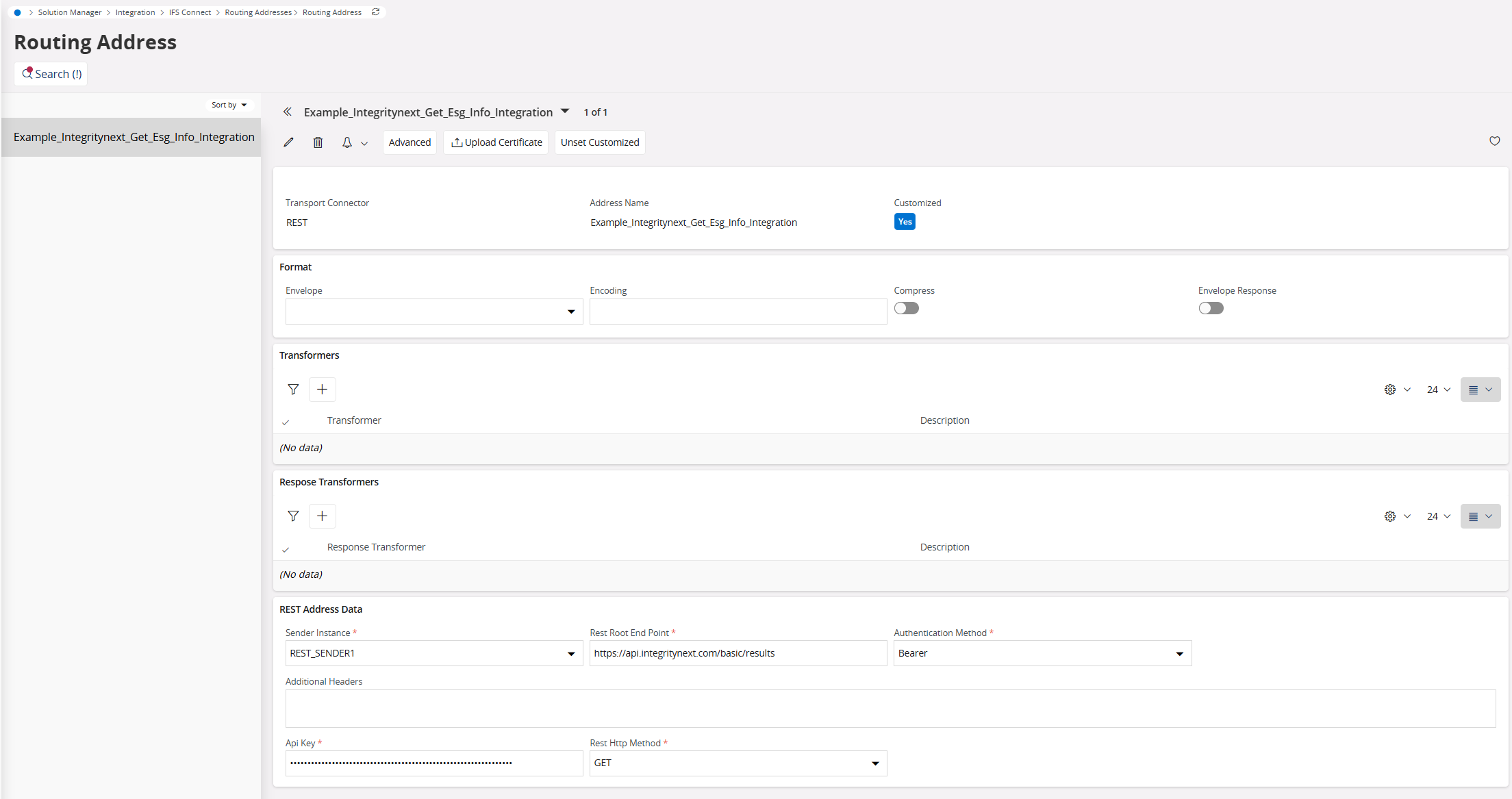 IFS Connect for IntegrityNext Integration - Technical Documentation For IFS Cloud