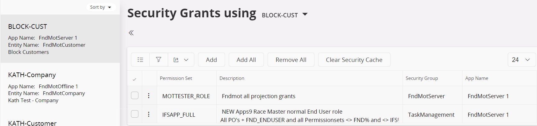 Security Grant Filters by Entity Filters - Technical Documentation For IFS Cloud
