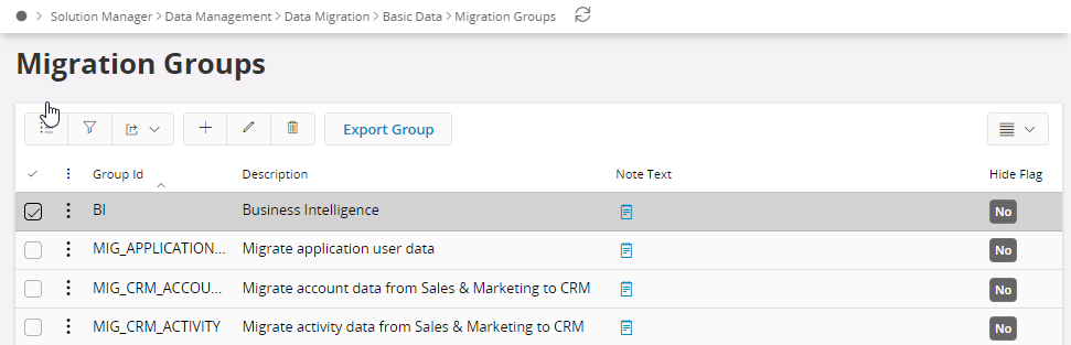 General Data for Data Migration/Group - Technical Documentation For IFS Cloud