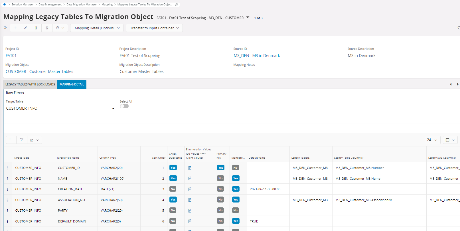 Map Legacy Data Target Table - Technical Documentation For IFS Cloud