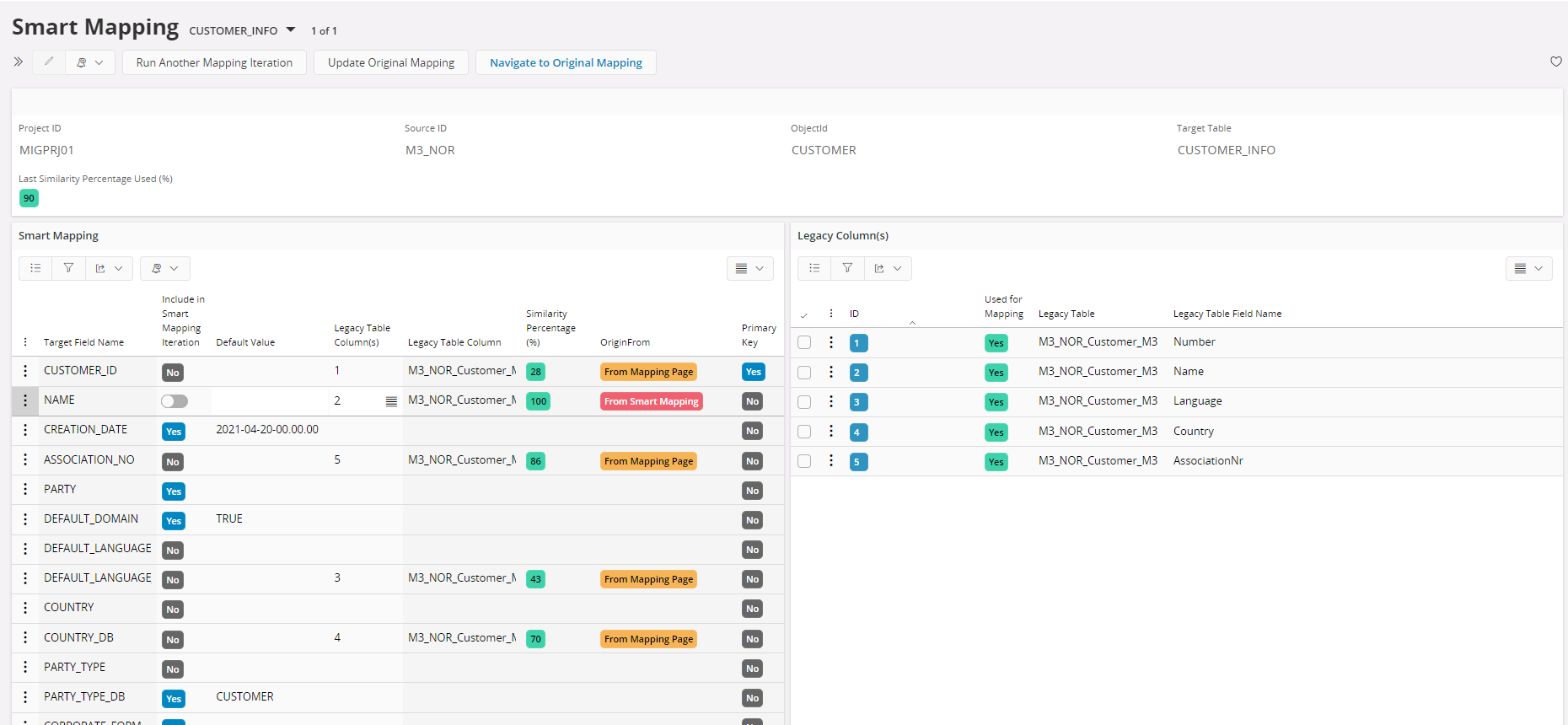 Map Legacy Data Target Table - Technical Documentation For IFS Cloud
