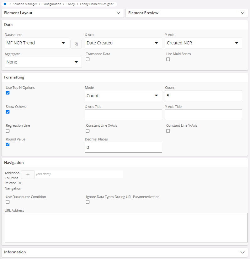 Configuring Line Chart Elements - Technical Documentation For IFS Cloud