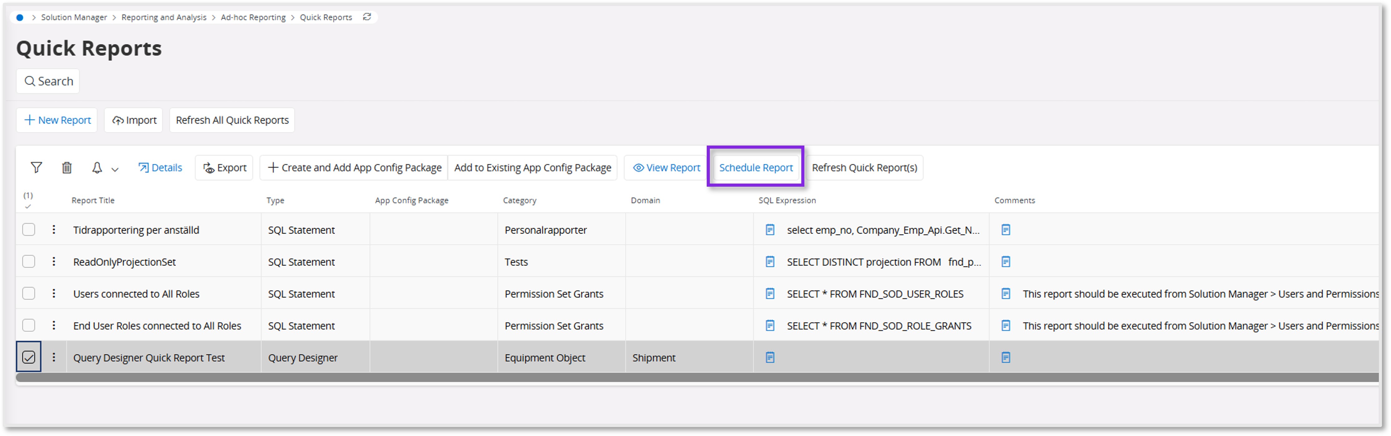 Query Designer Quick Reports - Technical Documentation For IFS Cloud