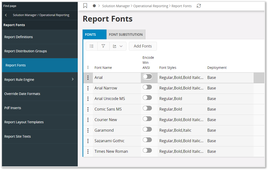 Report Substitution Fonts - Technical Documentation For IFS Cloud