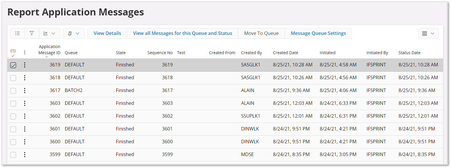 Report Application Messages - Technical Documentation For IFS Cloud