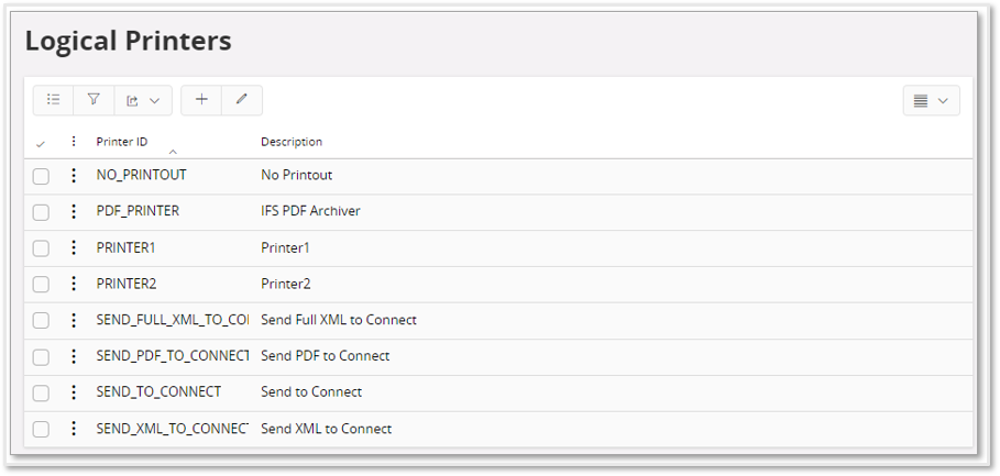Logical Printers - Technical Documentation For IFS Cloud