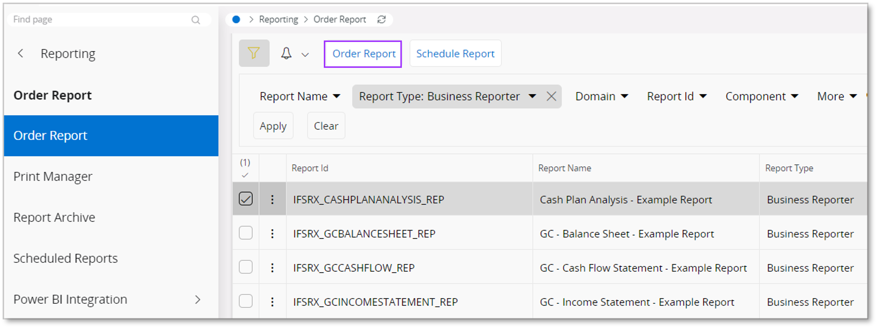 Order Report - Technical Documentation For IFS Cloud