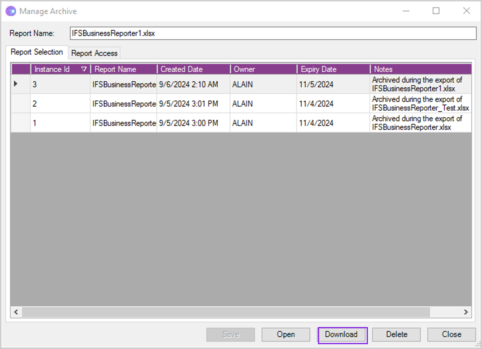 Download Archived BR Report - Technical Documentation For IFS Cloud