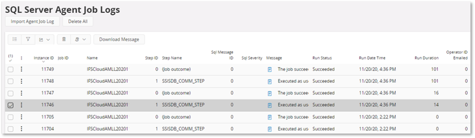Analysis Models - Tabular :Logs - Technical Documentation For IFS Cloud