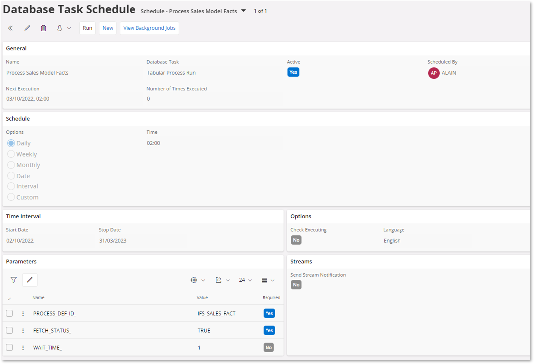 Analysis Models - Tabular : Model Processing - Technical Documentation For IFS Cloud