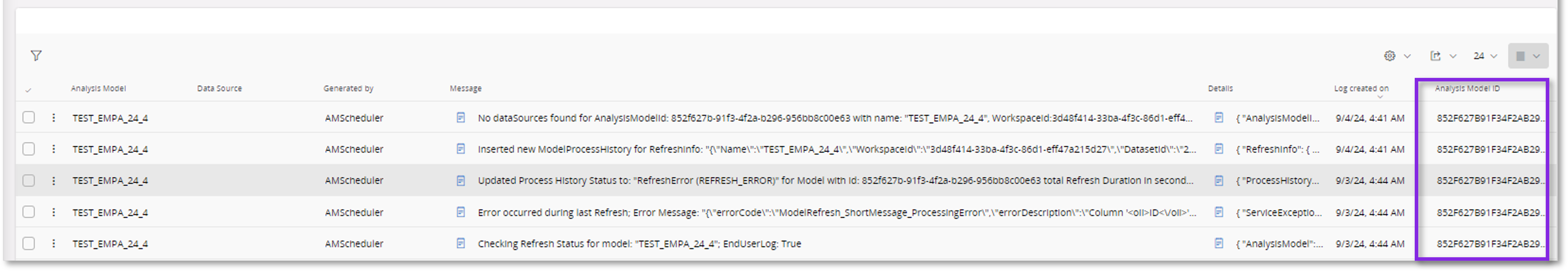 Analysis Models Power BI Logs - Technical Documentation For IFS Cloud