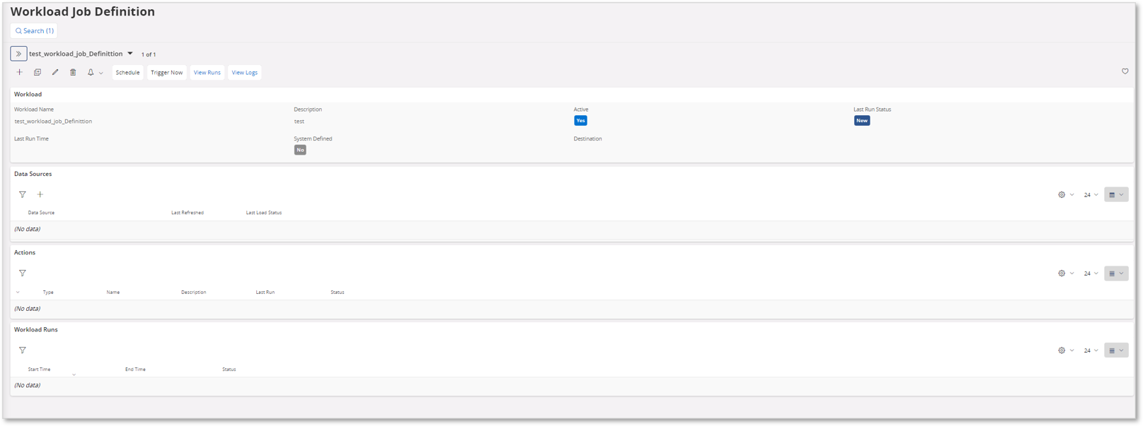 Create Workload Job Definitions - Technical Documentation For IFS Cloud