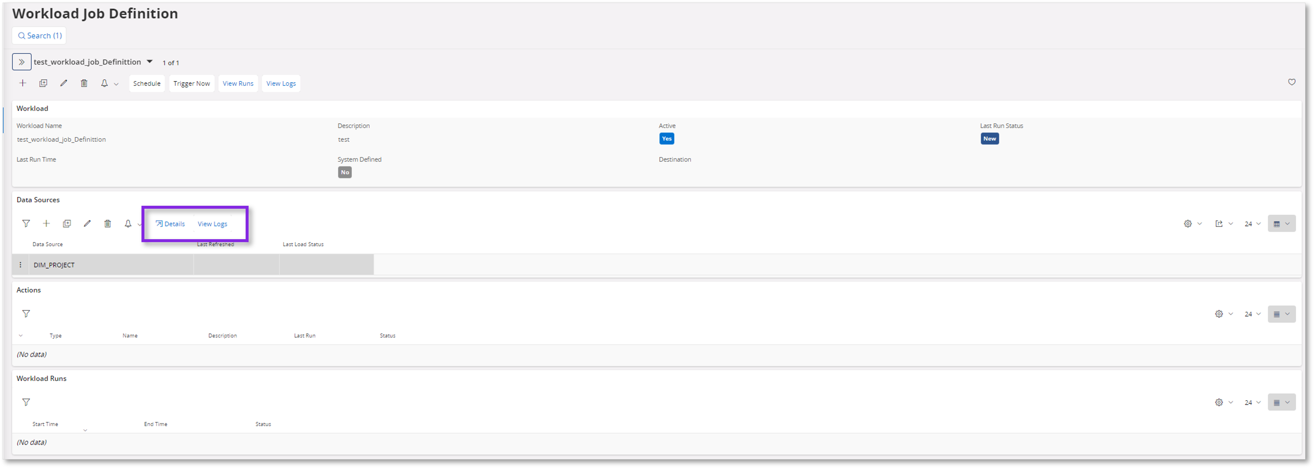 Create Workload Job Definitions - Technical Documentation For IFS Cloud
