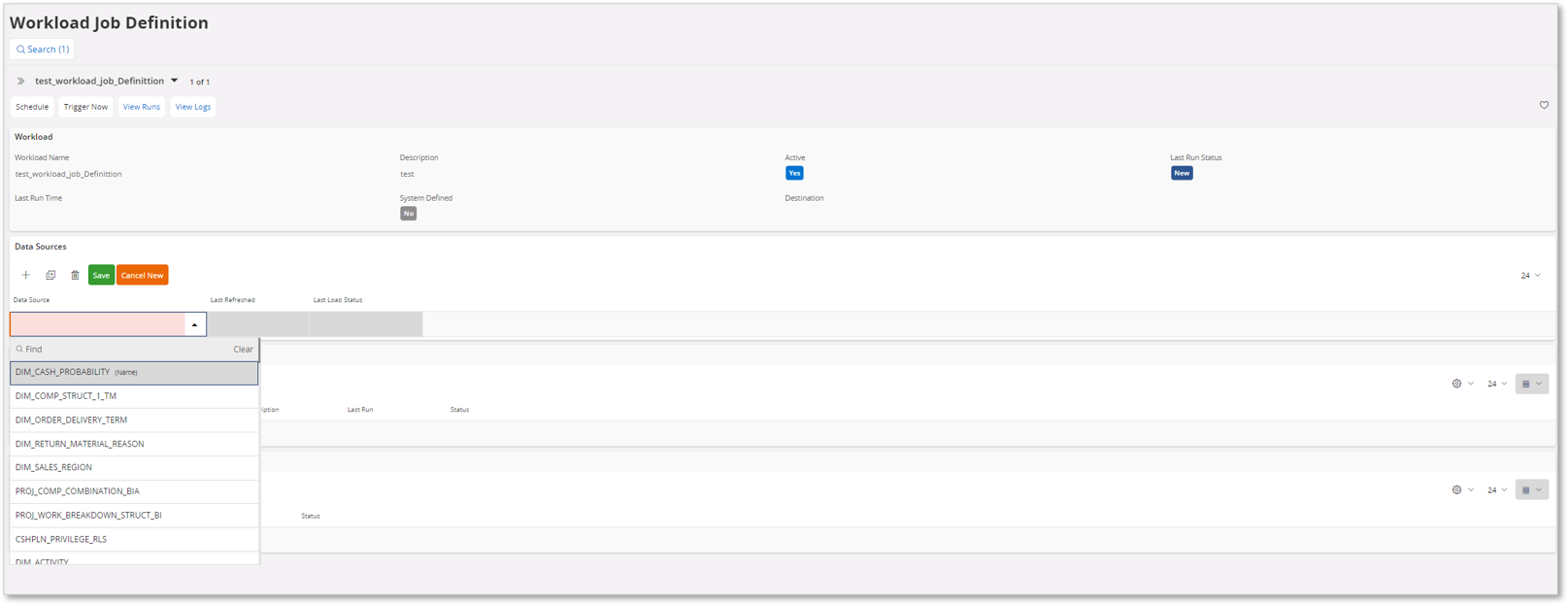 Create Workload Job Definitions - Technical Documentation For IFS Cloud